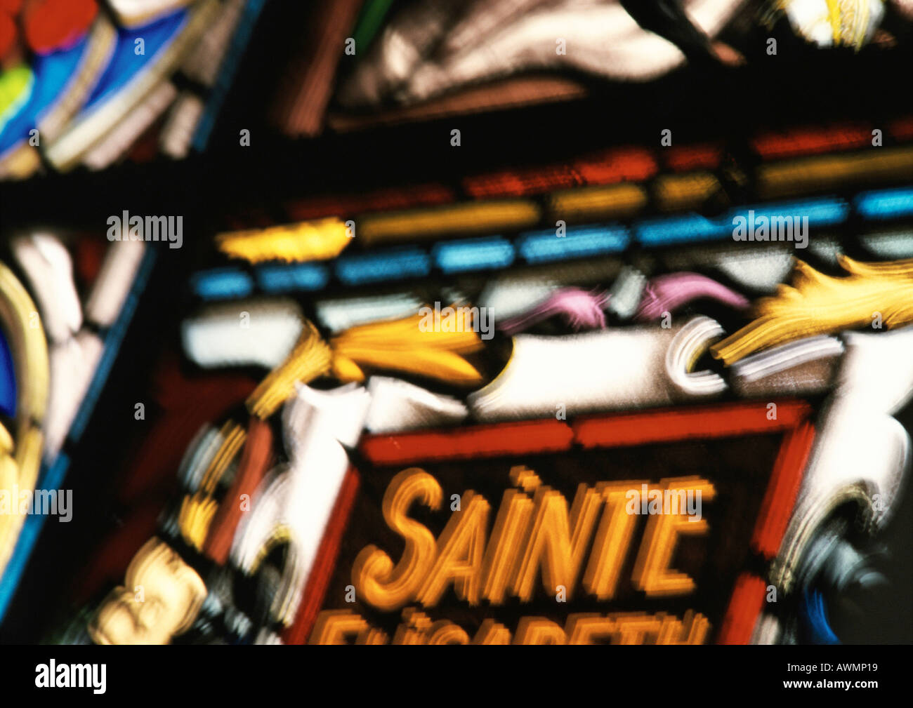 Stained glass inscription hi-res stock photography and images - Alamy