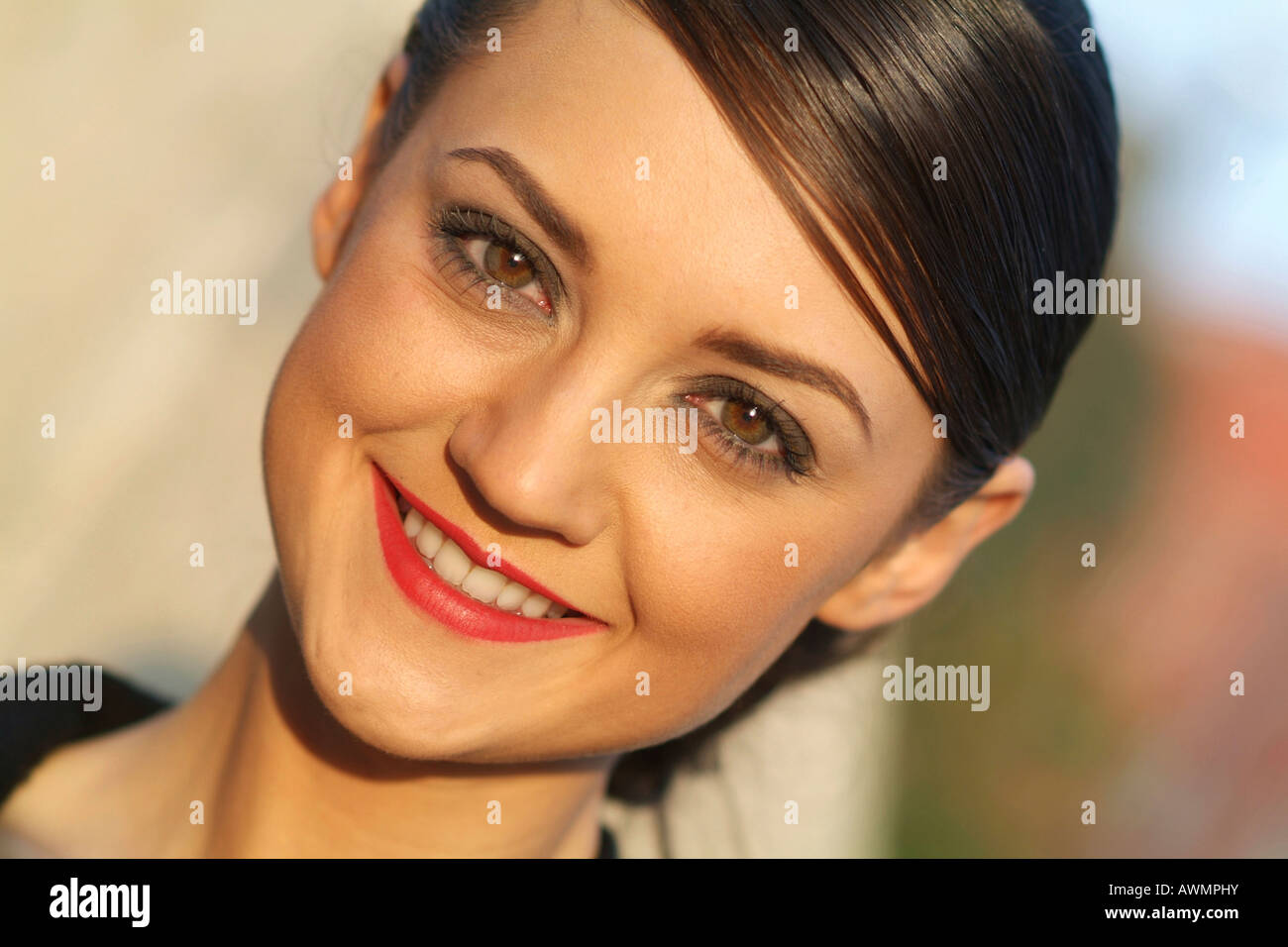 Dark haired mediterranean woman face hi-res stock photography and ...