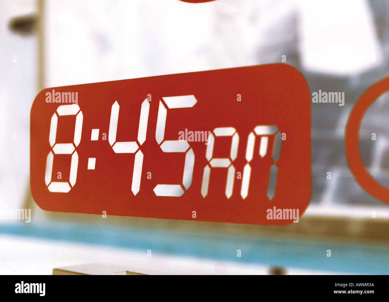 8:45am text, close-up Stock Photo - Alamy