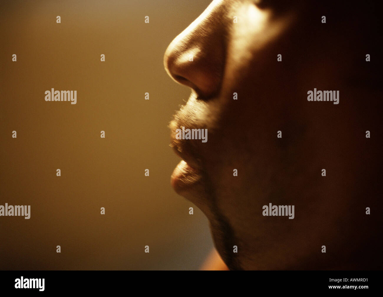Man's face, close up, profile Stock Photo - Alamy