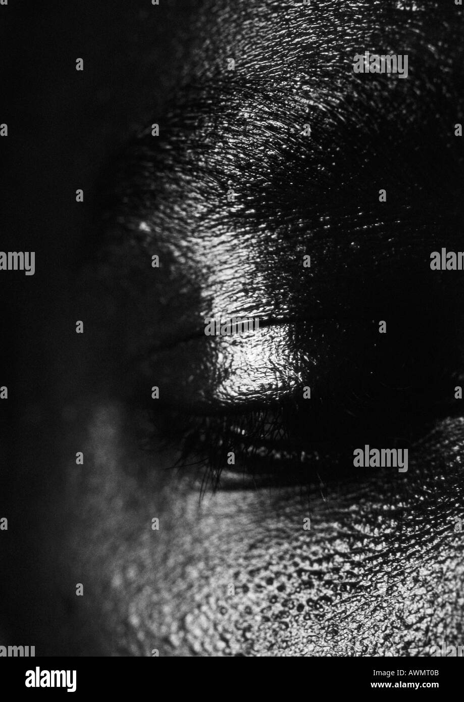 Extreme close up adult white Black and White Stock Photos & Images - Alamy