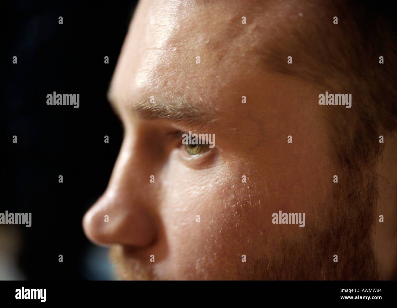 Partial view of man's face, close up, side view Stock Photo - Alamy