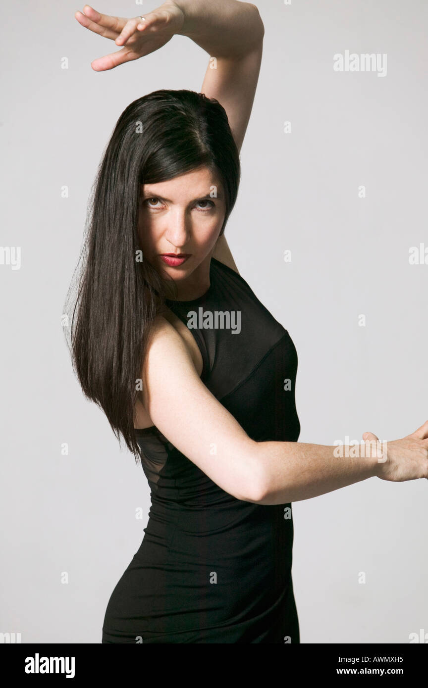 Hispanic female flamenco dancer dancing Stock Photo - Alamy