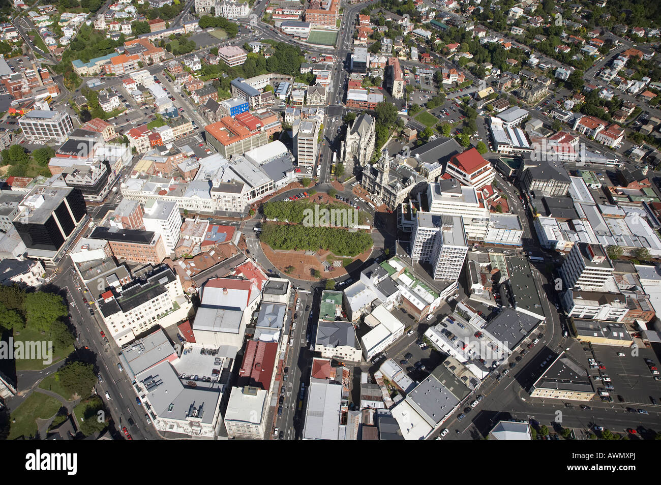 The Octagon Dunedin South Island New Zealand aerial Stock Photo - Alamy