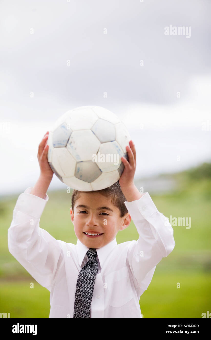 Boy posing soccer ball hi-res stock photography and images - Alamy