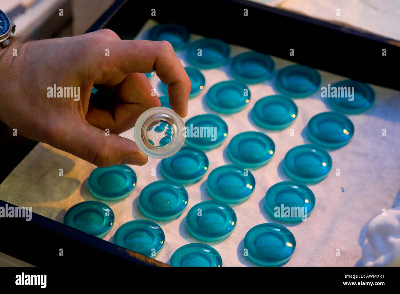 Quality control inspection of a camera lens, Germany, Europe Stock ...