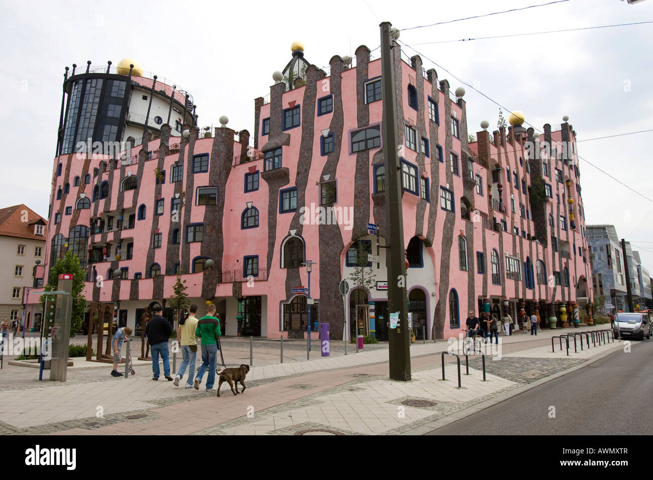 The Green Citadel designed by architect Hundertwasser, Magdeburg ...