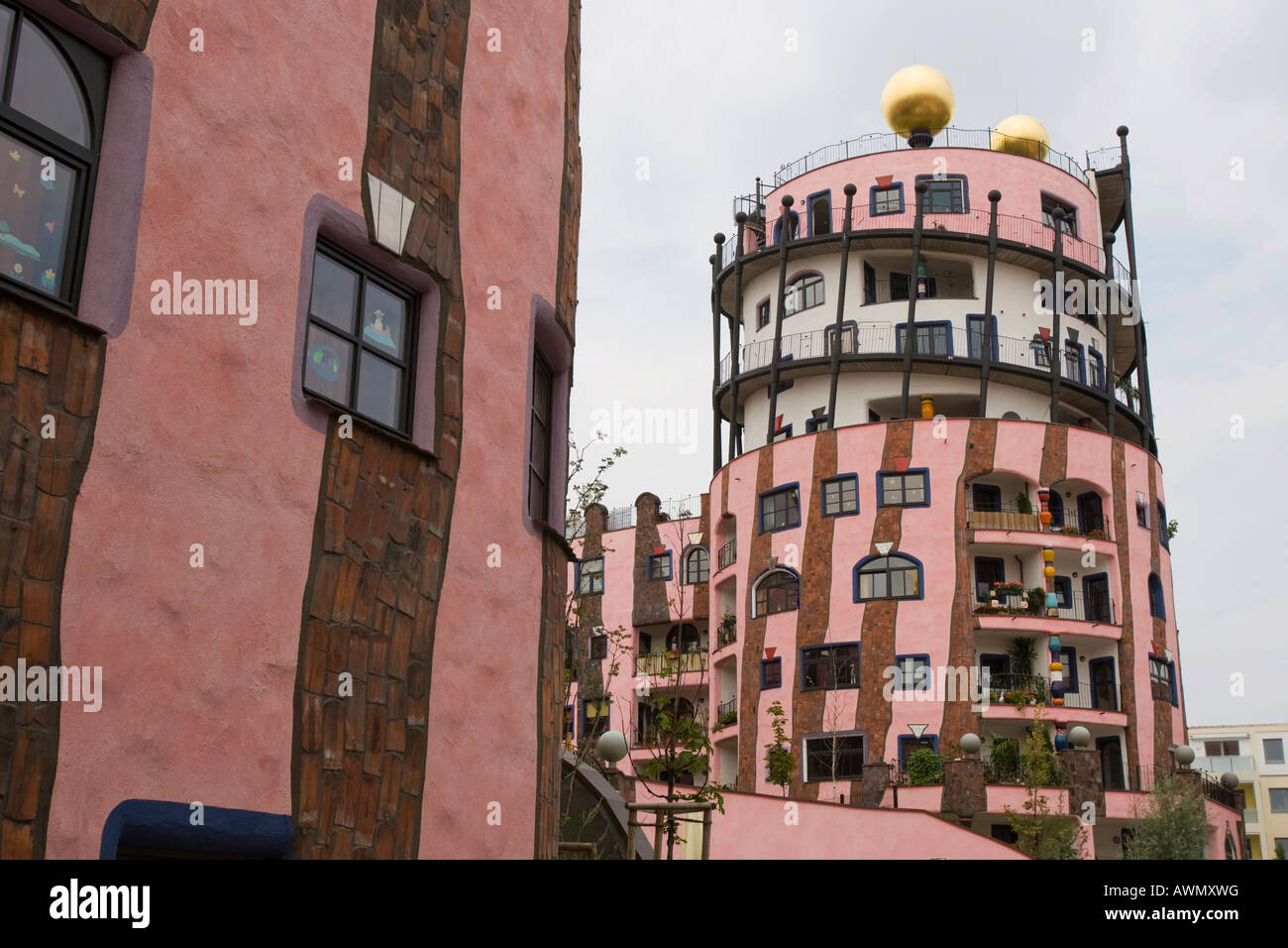The Green Citadel designed by architect Hundertwasser, Magdeburg ...