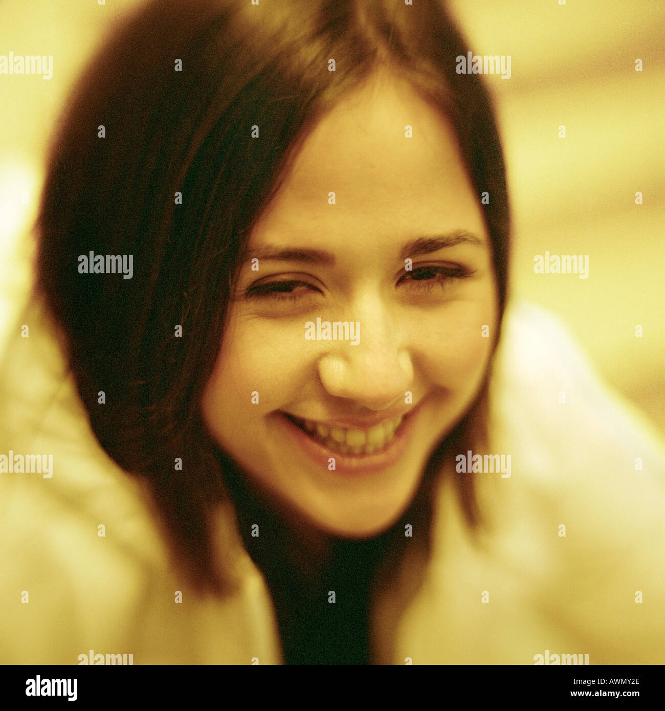Beautiful young woman laughs smiles hi-res stock photography and images ...