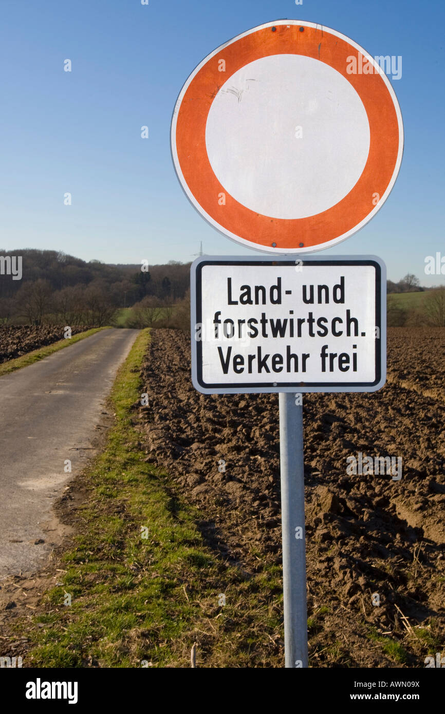 Sign: No entry, agricultural vehicles only, Germany, Europe Stock Photo ...