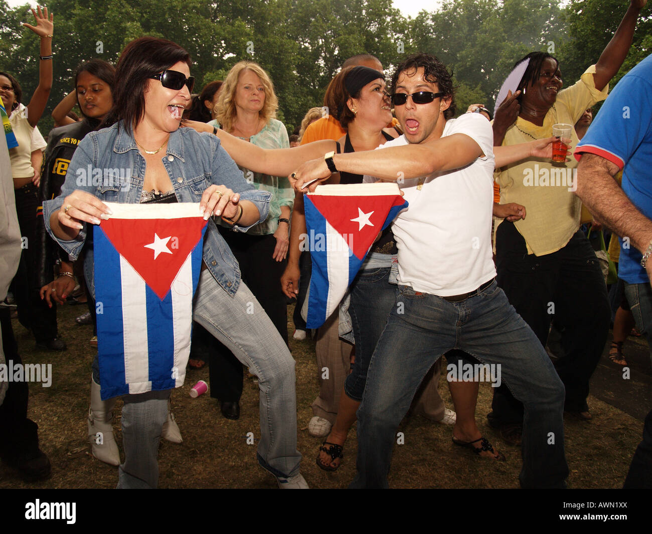 happy raised arms dancing spectators crowd cuban cuba caribbean ...
