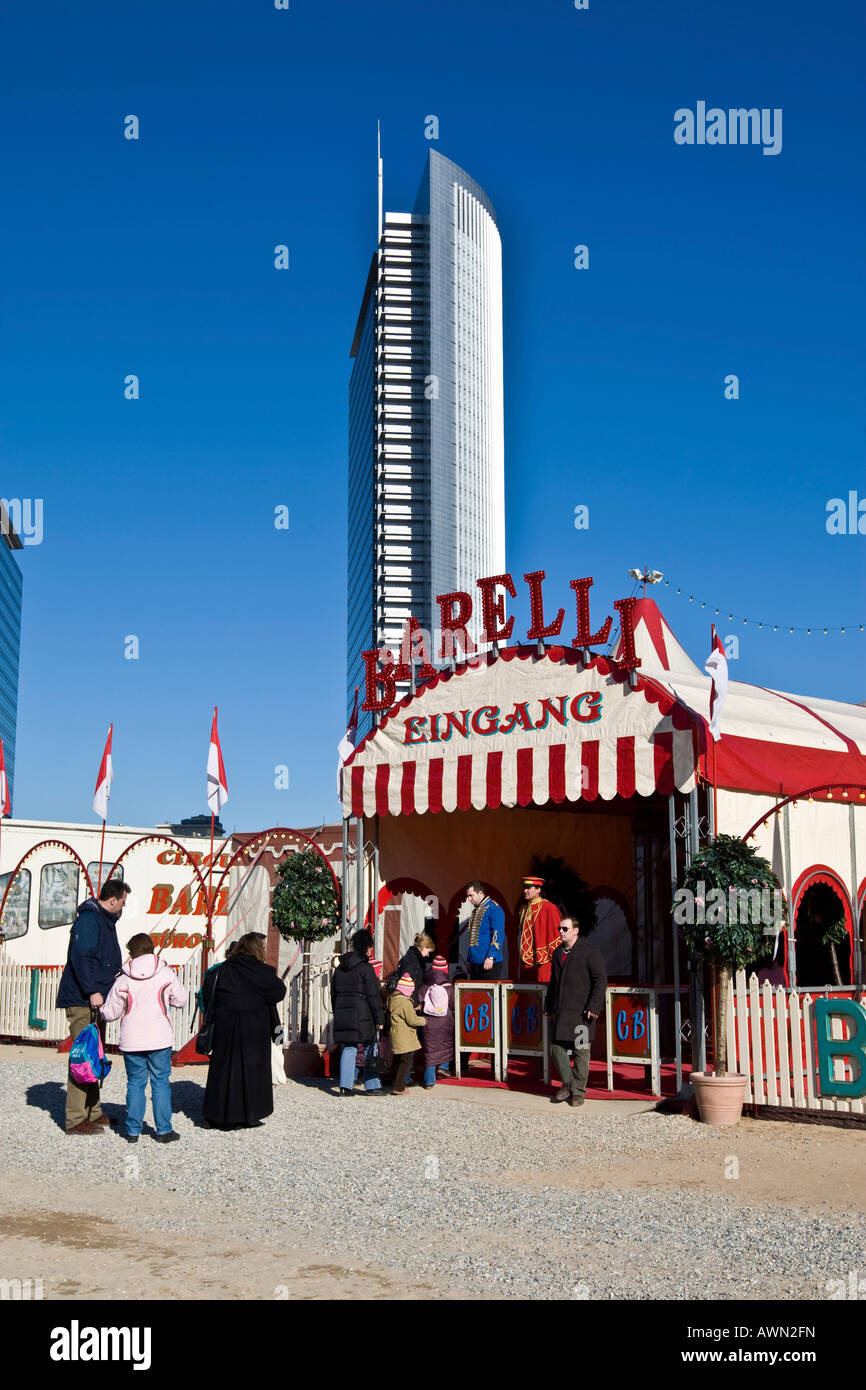 Entrance to Barelli Circus and Pollux high-rise in the background ...