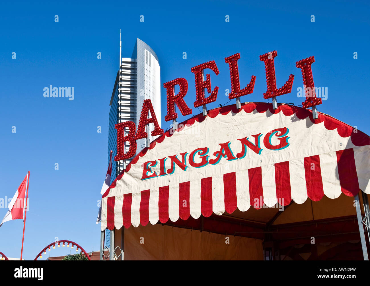 Entrance to Barelli Circus and Pollux high-rise in the background ...