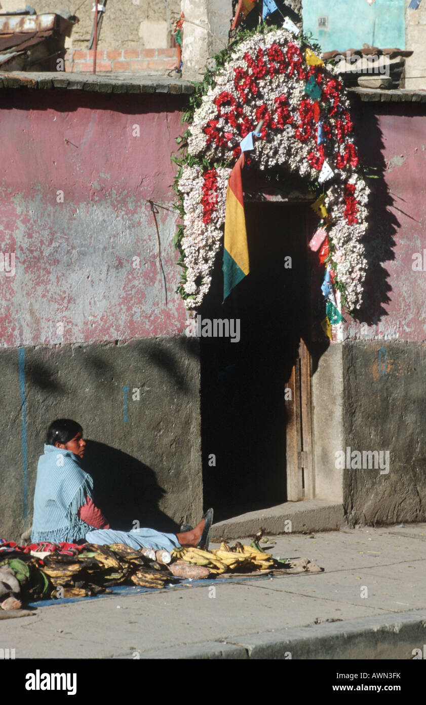 BOLIVIA NATIVE AYMARA FRUIT VENDOR IN LA PAZ Photo Julio Etchart Stock ...