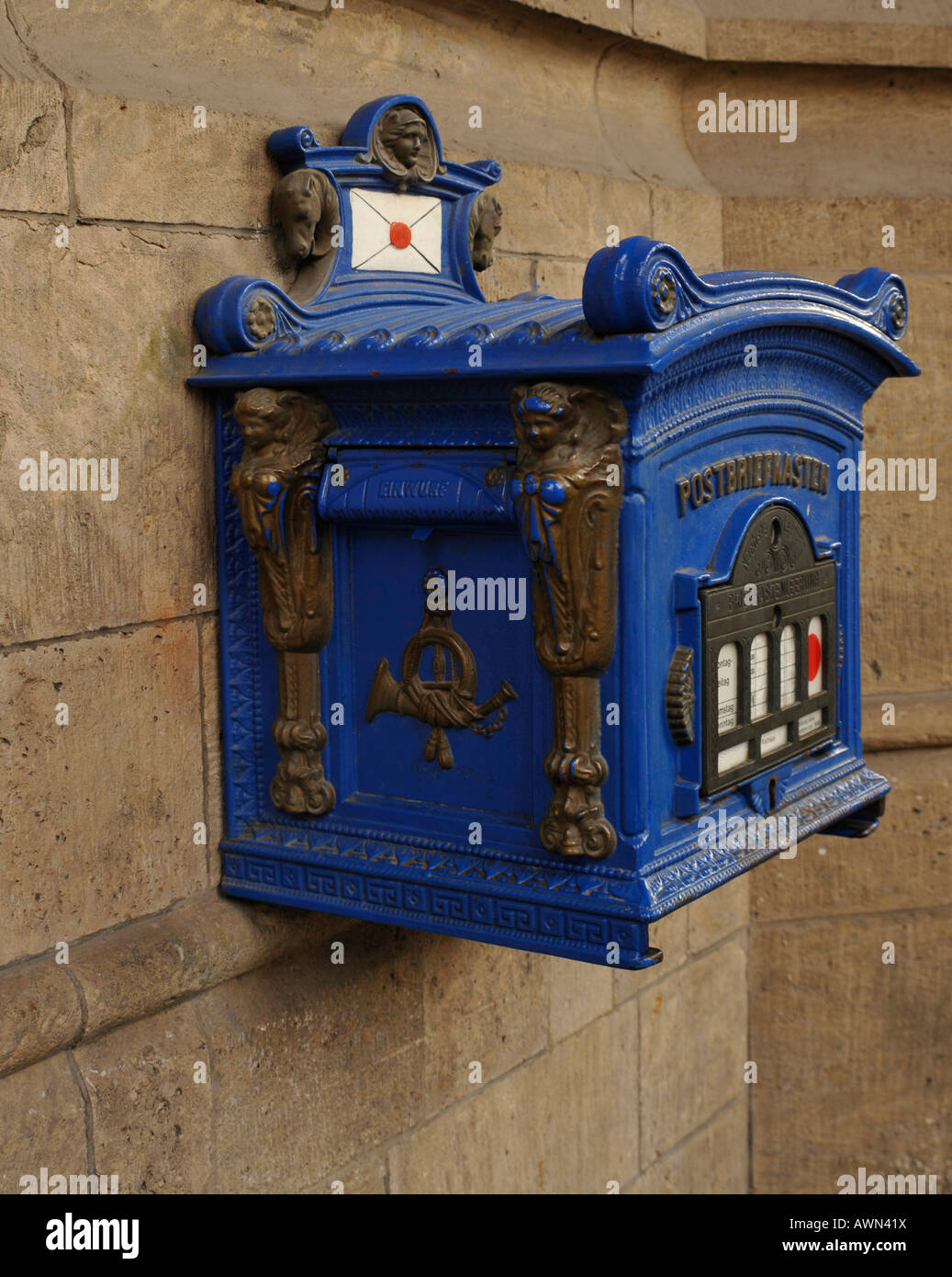 Antique german post box hi-res stock photography and images - Alamy