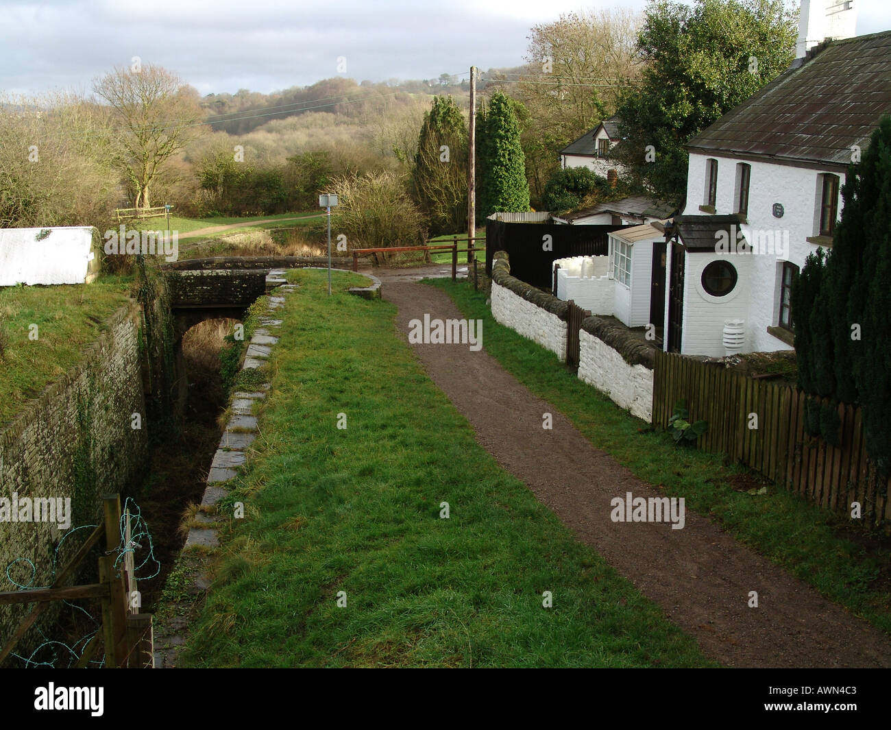 Monmouthshire and Brecon Canal at Fourteen Locks Newport South Wales UK ...