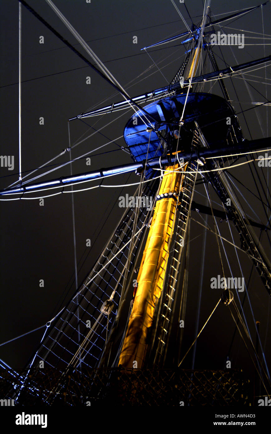 HMS Victory at night Portsmouth England Stock Photo - Alamy