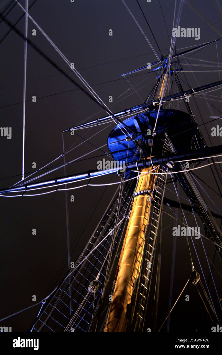 HMS Victory at night Portsmouth England Stock Photo - Alamy