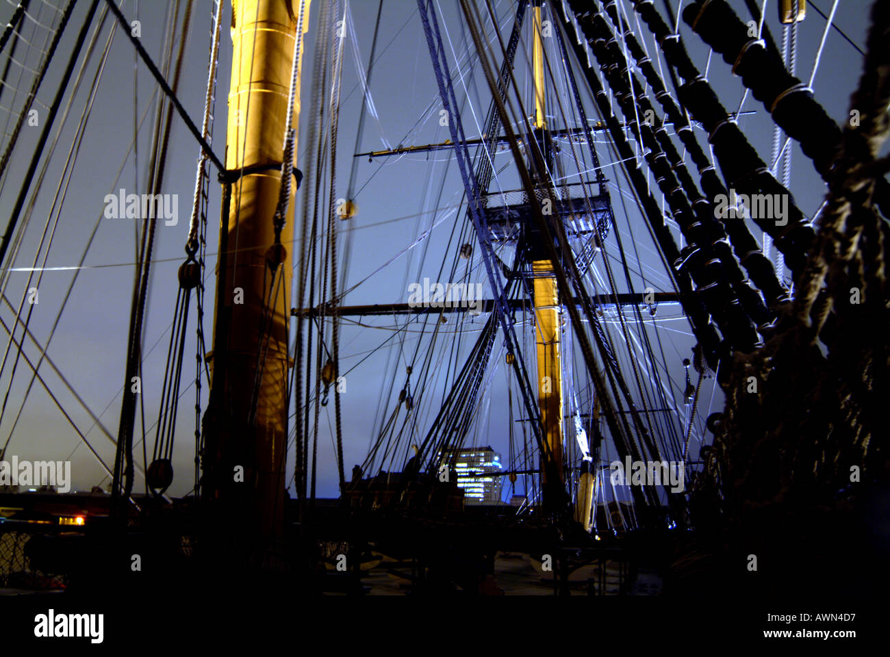 HMS Victory at night Portsmouth England Stock Photo - Alamy