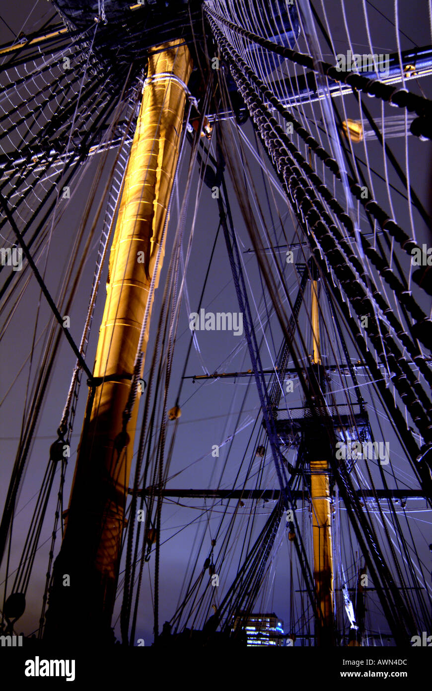 HMS Victory at night Portsmouth England Stock Photo - Alamy