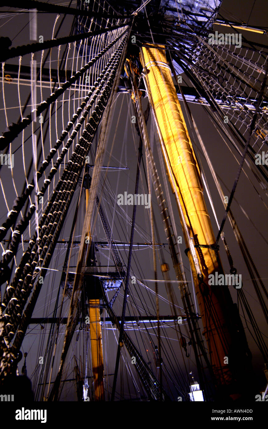 HMS Victory at night Portsmouth England Stock Photo - Alamy