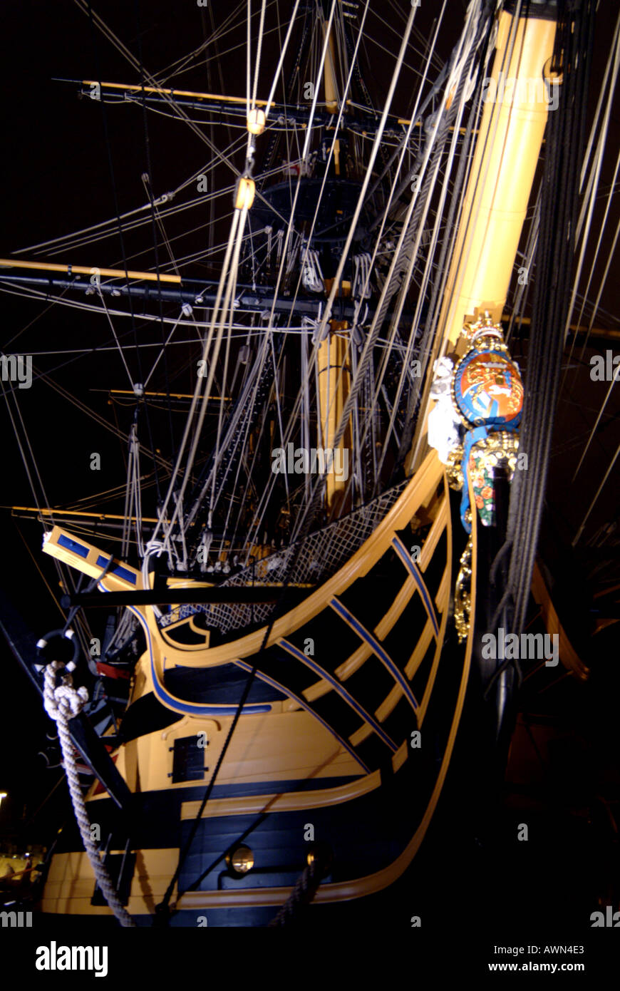 HMS Victory at night Portsmouth England Stock Photo - Alamy