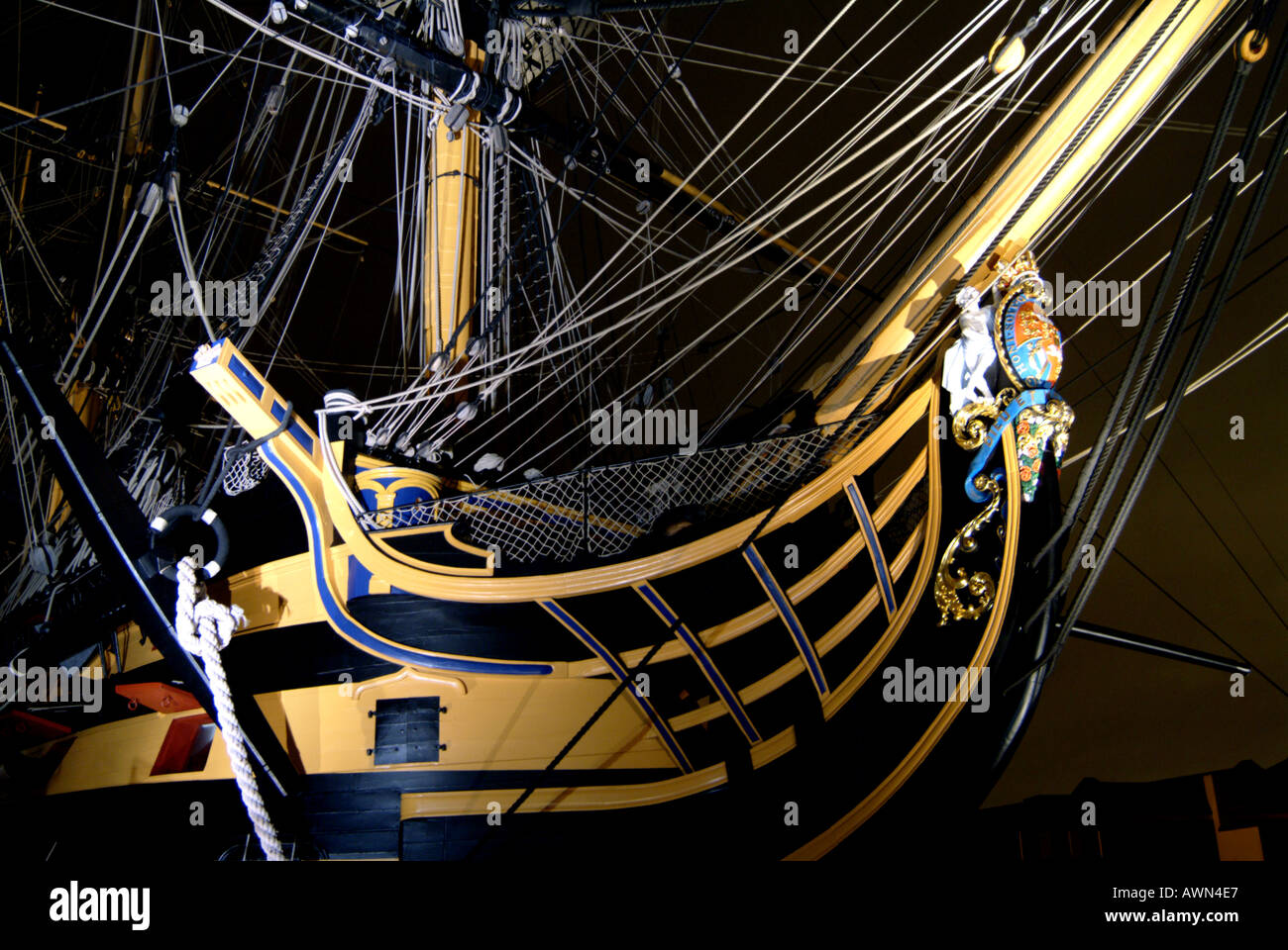 HMS Victory at night Portsmouth England Stock Photo - Alamy