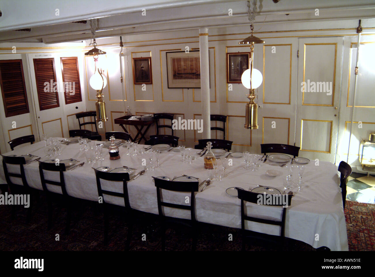 HMS Warrior wardroom Portsmouth England Stock Photo - Alamy