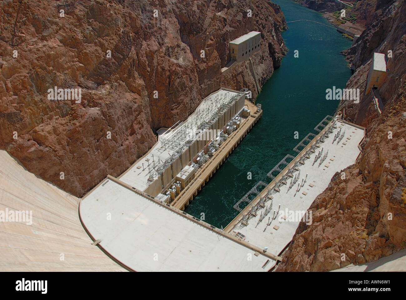 Top down shot at Hoover Dam Stock Photo - Alamy