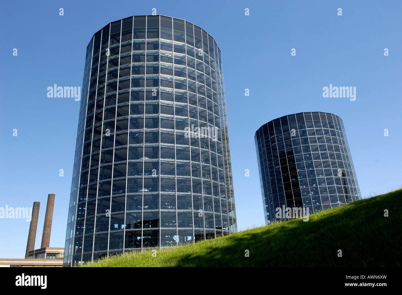 VW-towers of Autostadt (car-city) Wolfsburg, Niedersachsen, Germany ...