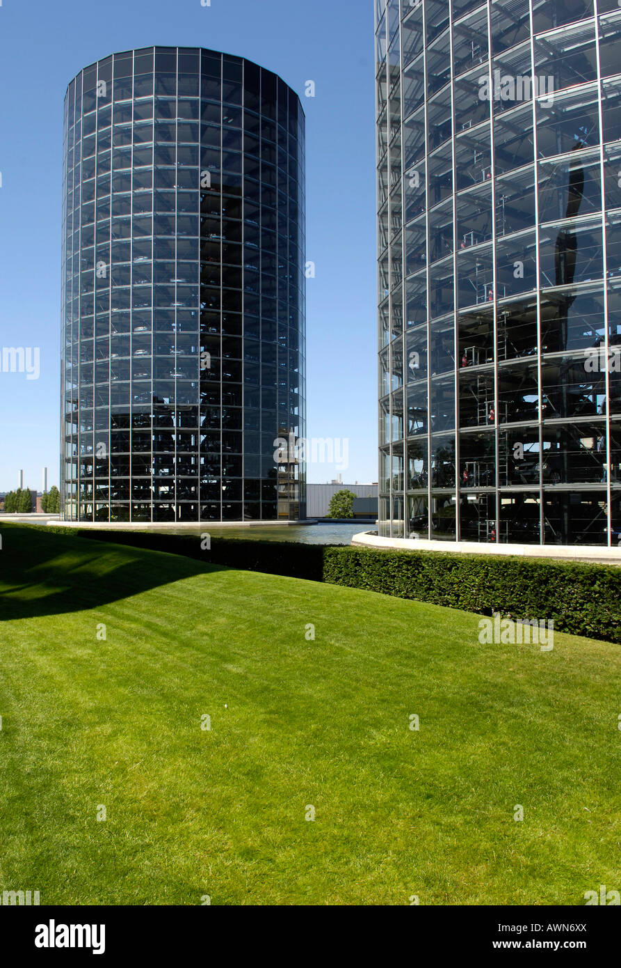 VW-towers of Autostadt (car-city) Wolfsburg, Niedersachsen, Germany ...