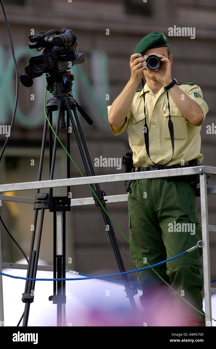 German police monitoring with observation cameras Stock Photo - Alamy
