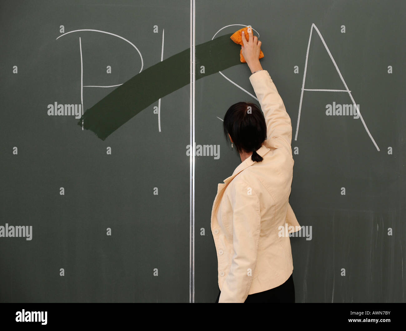 Young female teacher and Programme for International Student Assessment ...