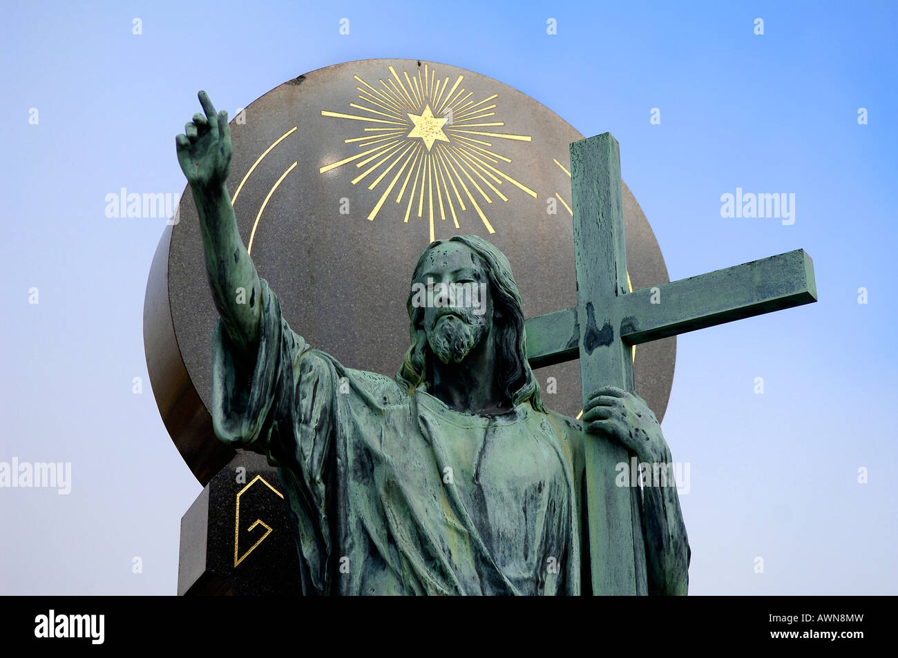 Sepulchre, Jesus statue, cemetery in Guebwiller, Alsace, France, Europe ...
