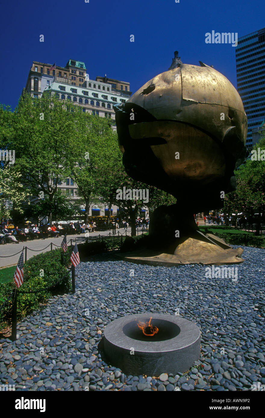 The Sphere, bronze sculpture, Fritz Koenig, tribute memorializing ...