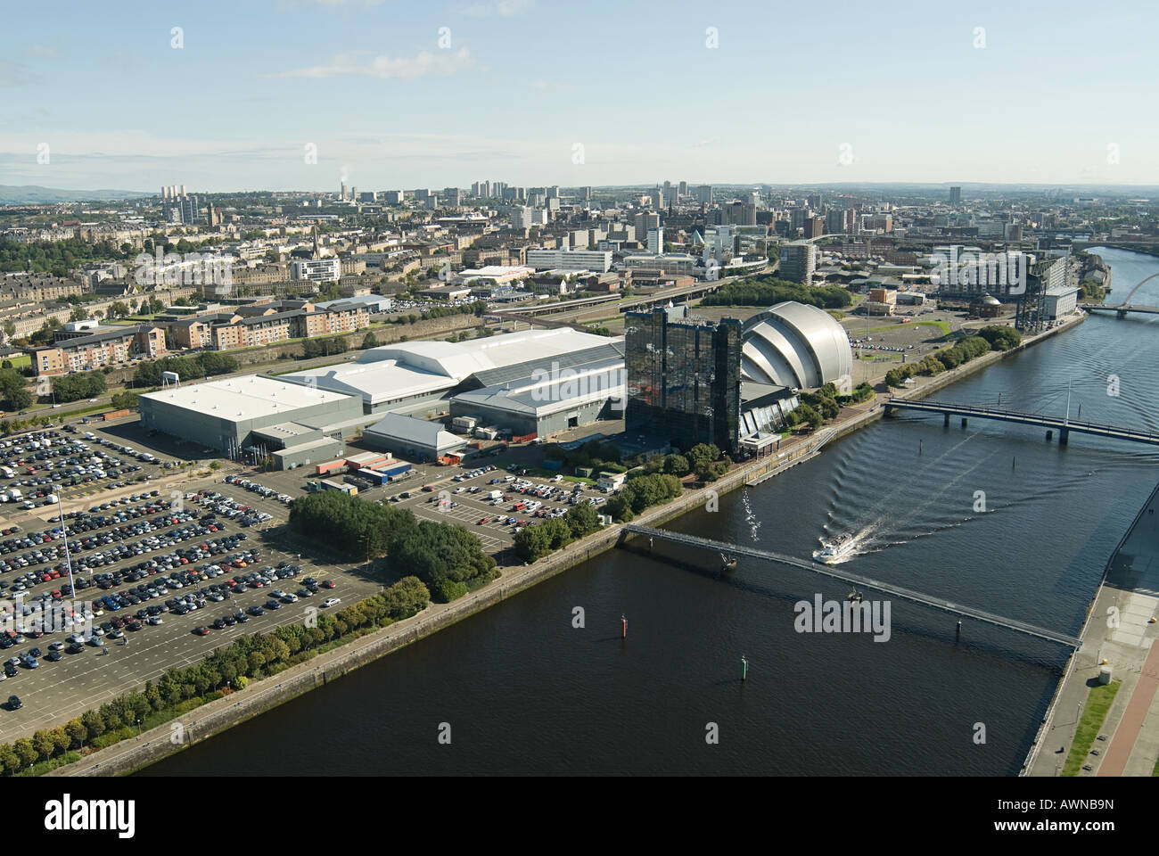 Aerial view glasgow scotland scottish city cityscape hi-res stock ...