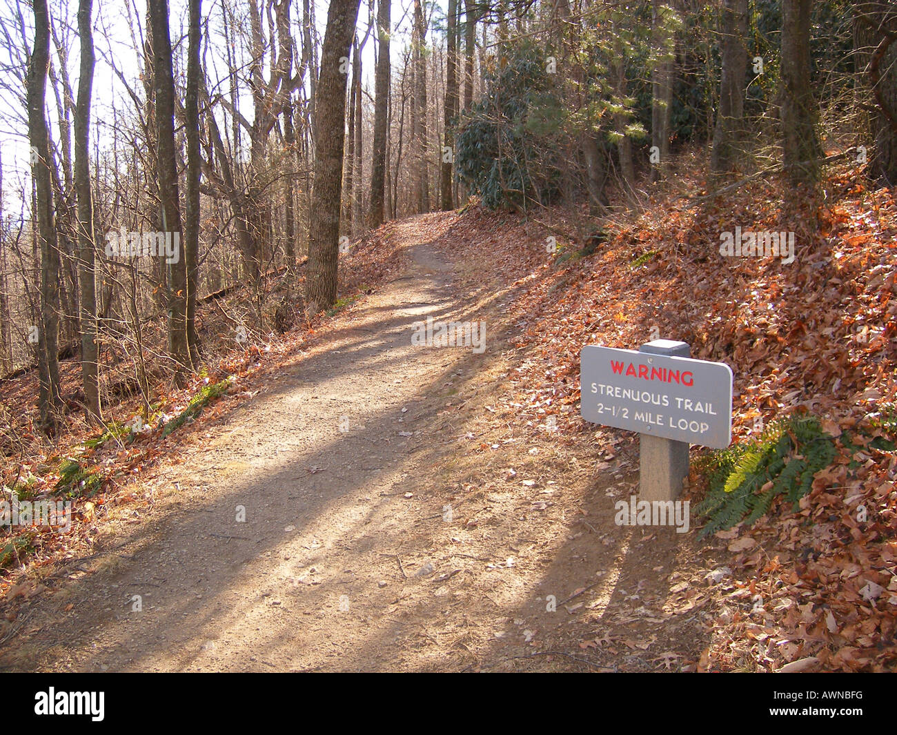AJD59822, hiking, warning sign, strenuous trail, Blue Ridge Parkway ...