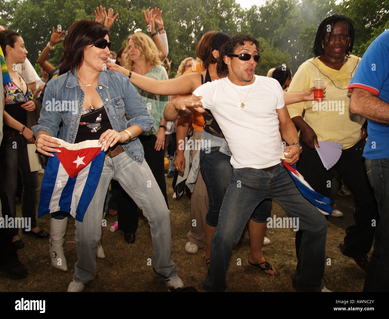 happy raised arms dancing spectators crowd cuban cuba caribbean ...