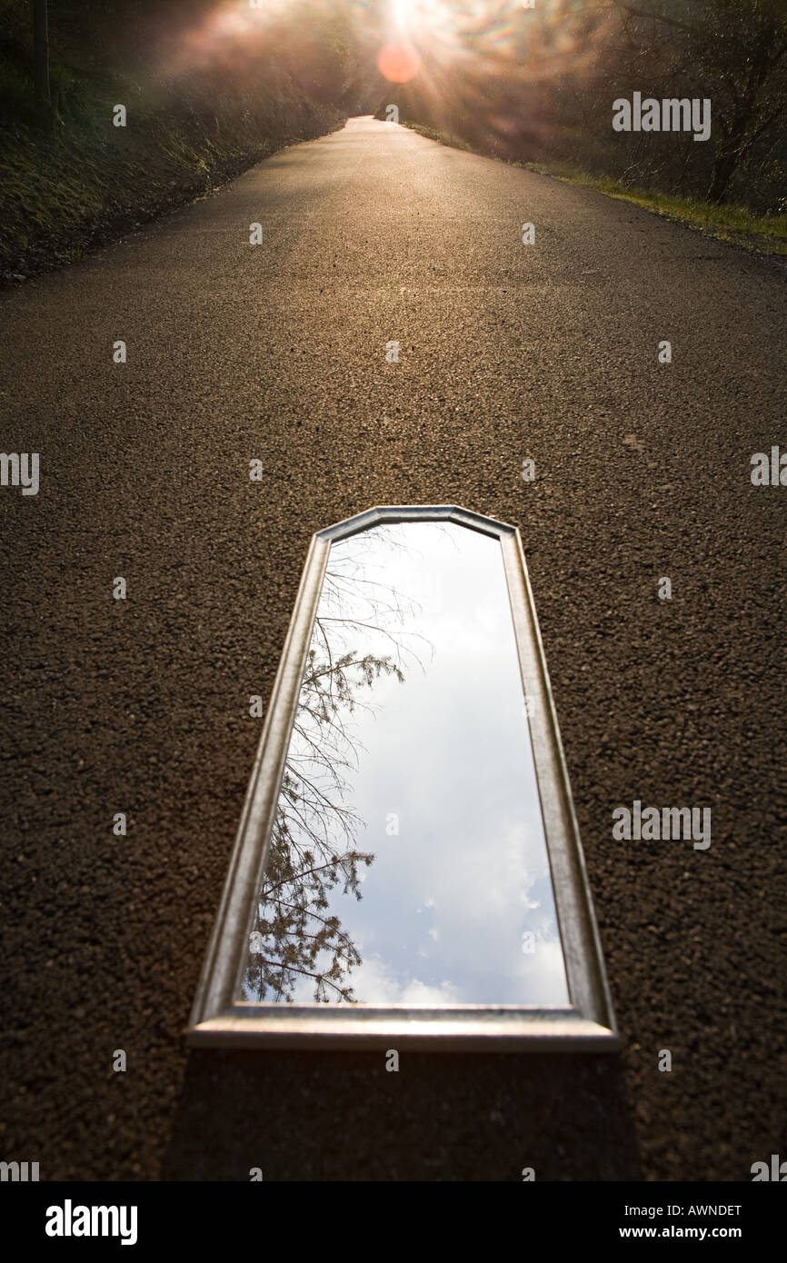 Mirror on a road Stock Photo - Alamy
