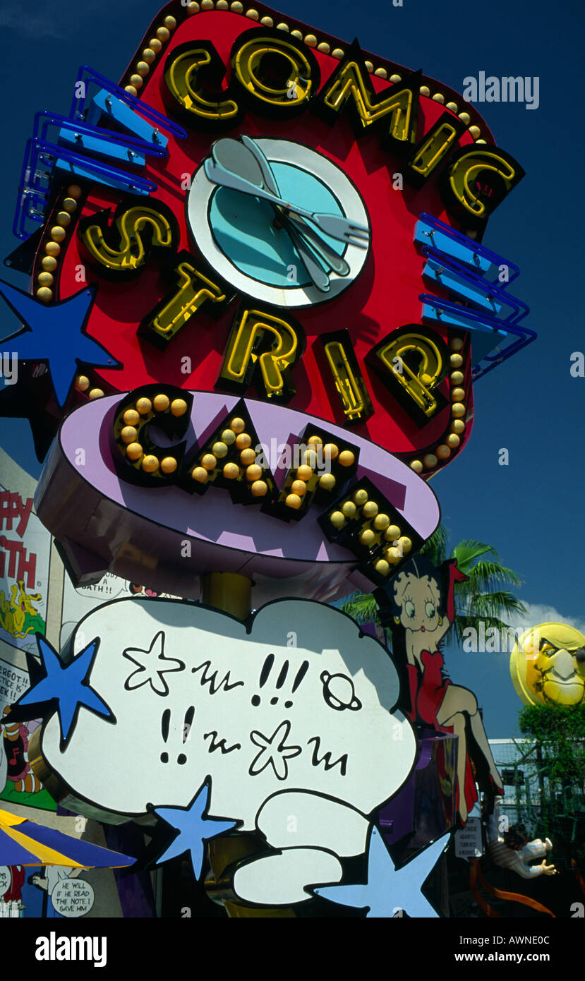 Comic strip sign at Islands of Adventure theme park Florida USA 2003 ...