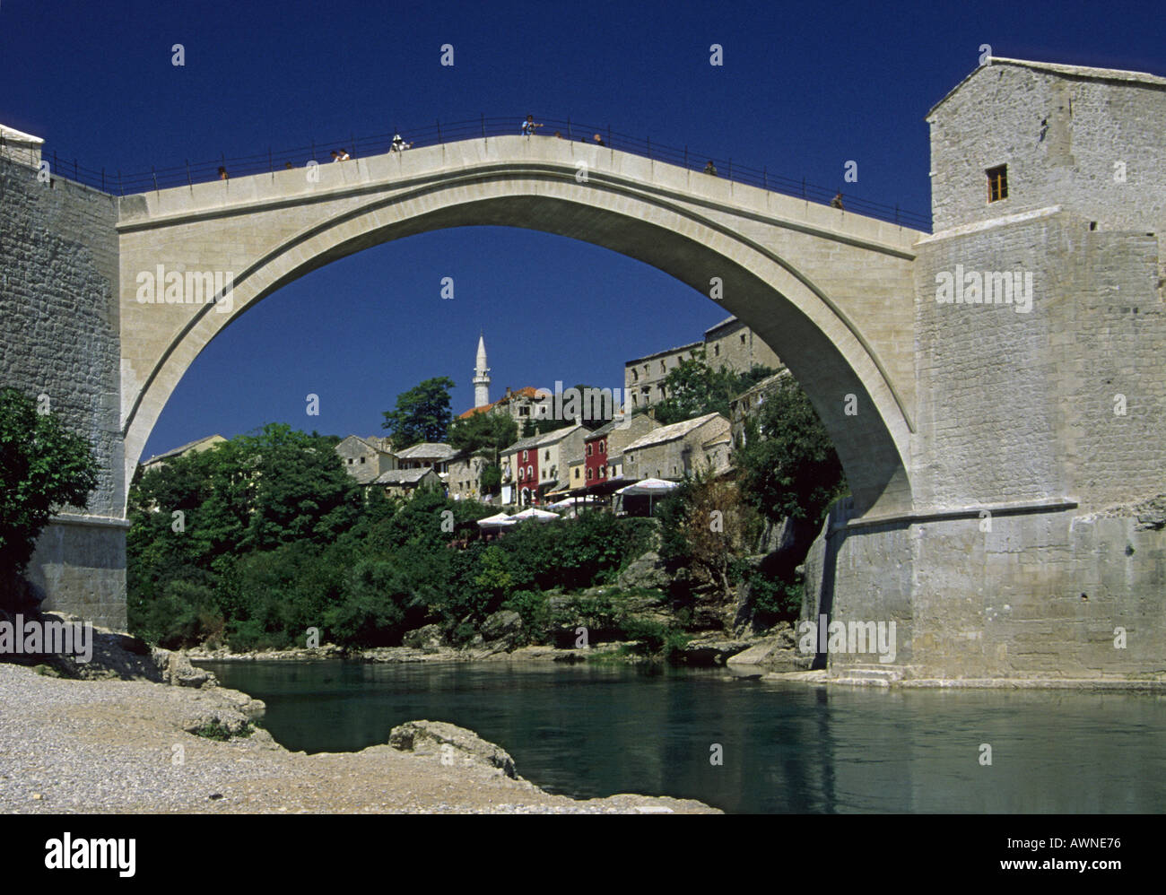 The famous Mostar bridge old part of Mostar Mostar Bosnia Herzegovina ...
