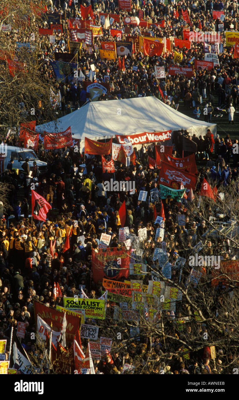 Peoples March for Jobs 1983, Hyde Park London England 1980s UK HOMER ...