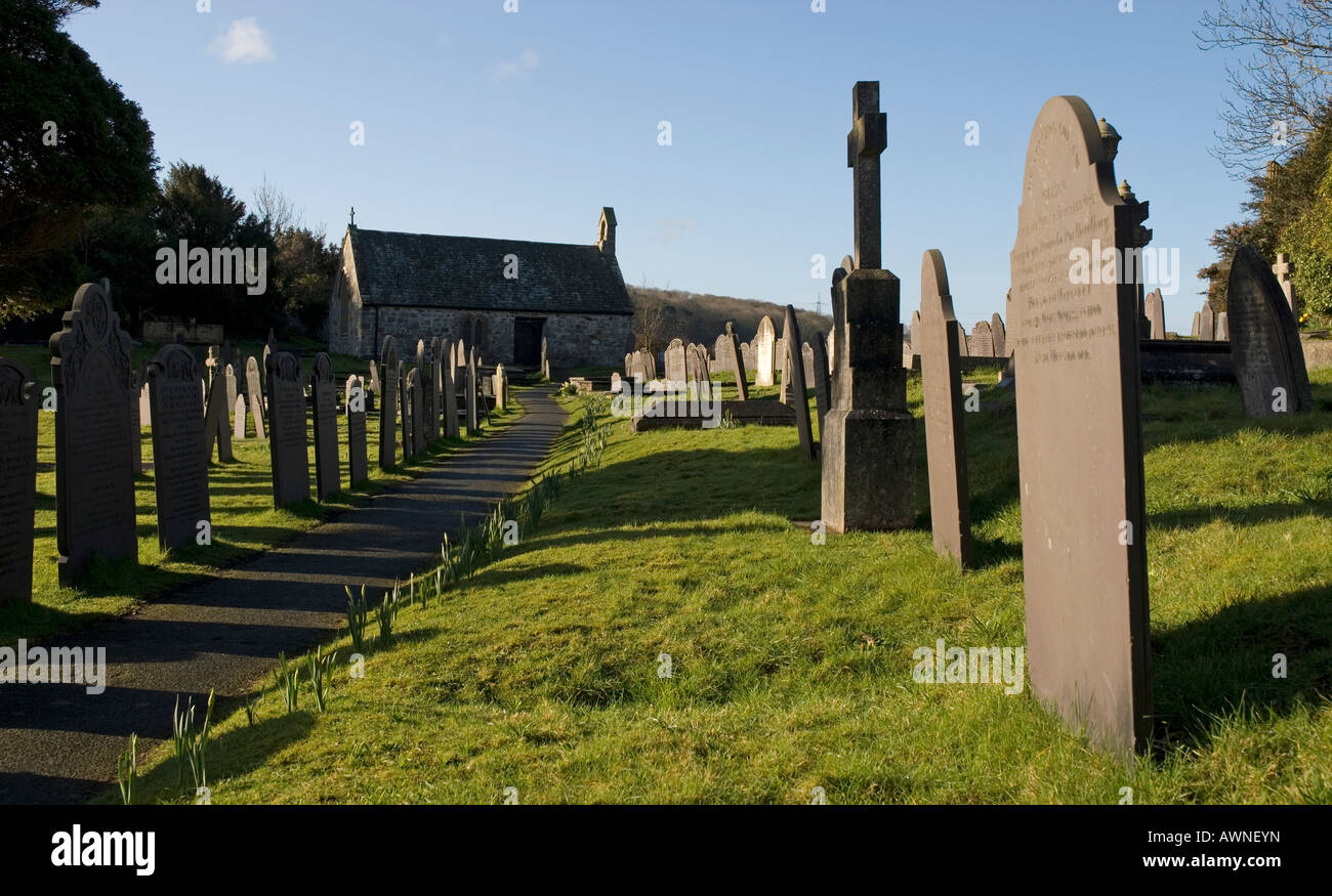 Chapel of St Tysilio Church Island Menai Strait Anglesey North Wales ...