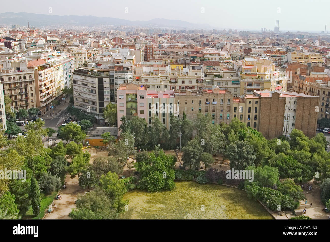 Barcelona Spain Placa de Gaudi seen from Sagrada Familia Stock Photo ...
