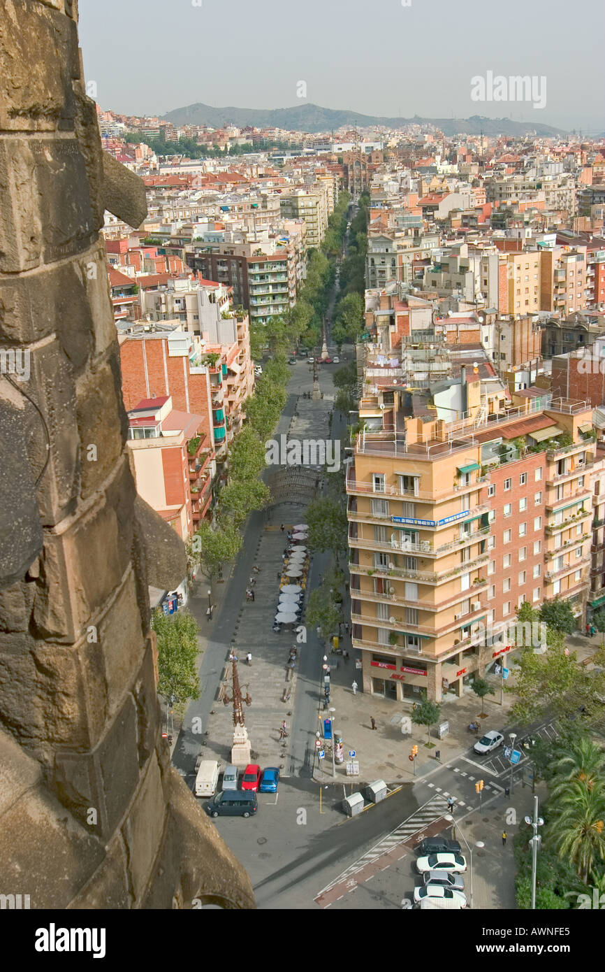 Barcelona Spain Avinguda de Gaudi seen from Sagrada Familia Stock Photo ...