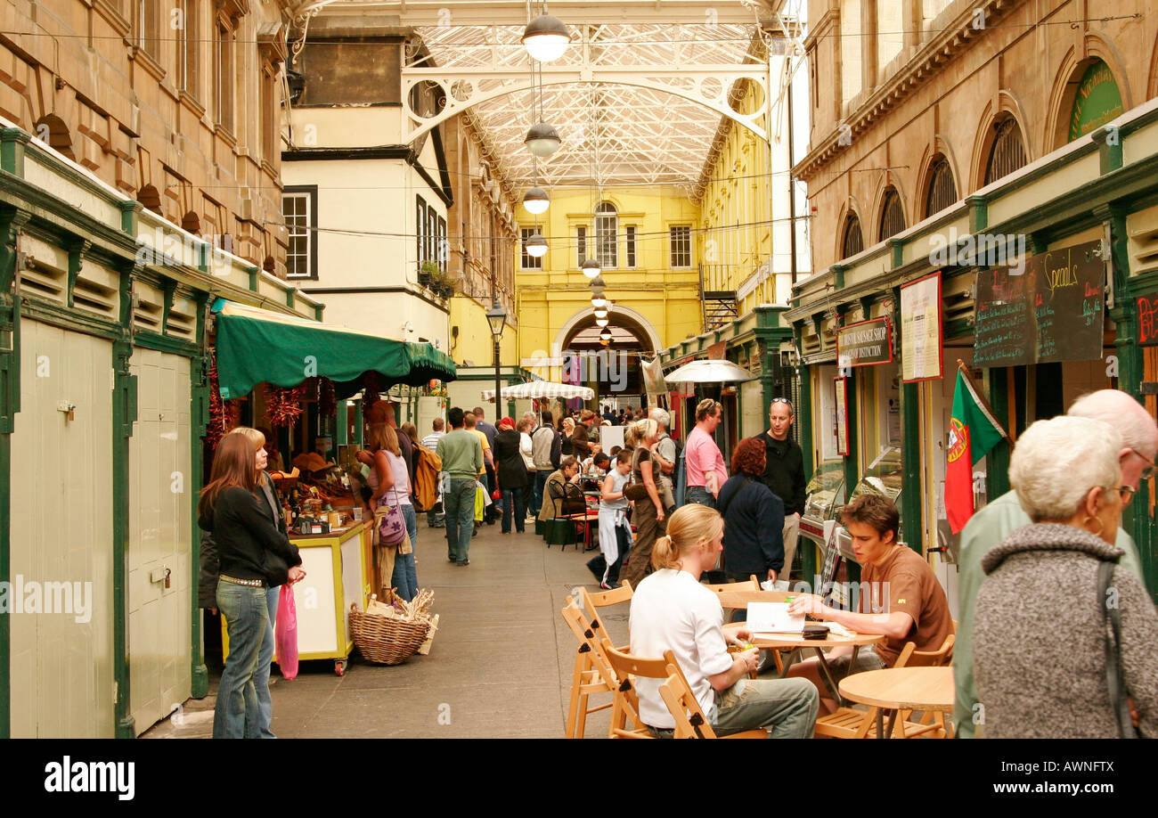 People eating, drinking, shopping and browsing at St Nicholas Food ...