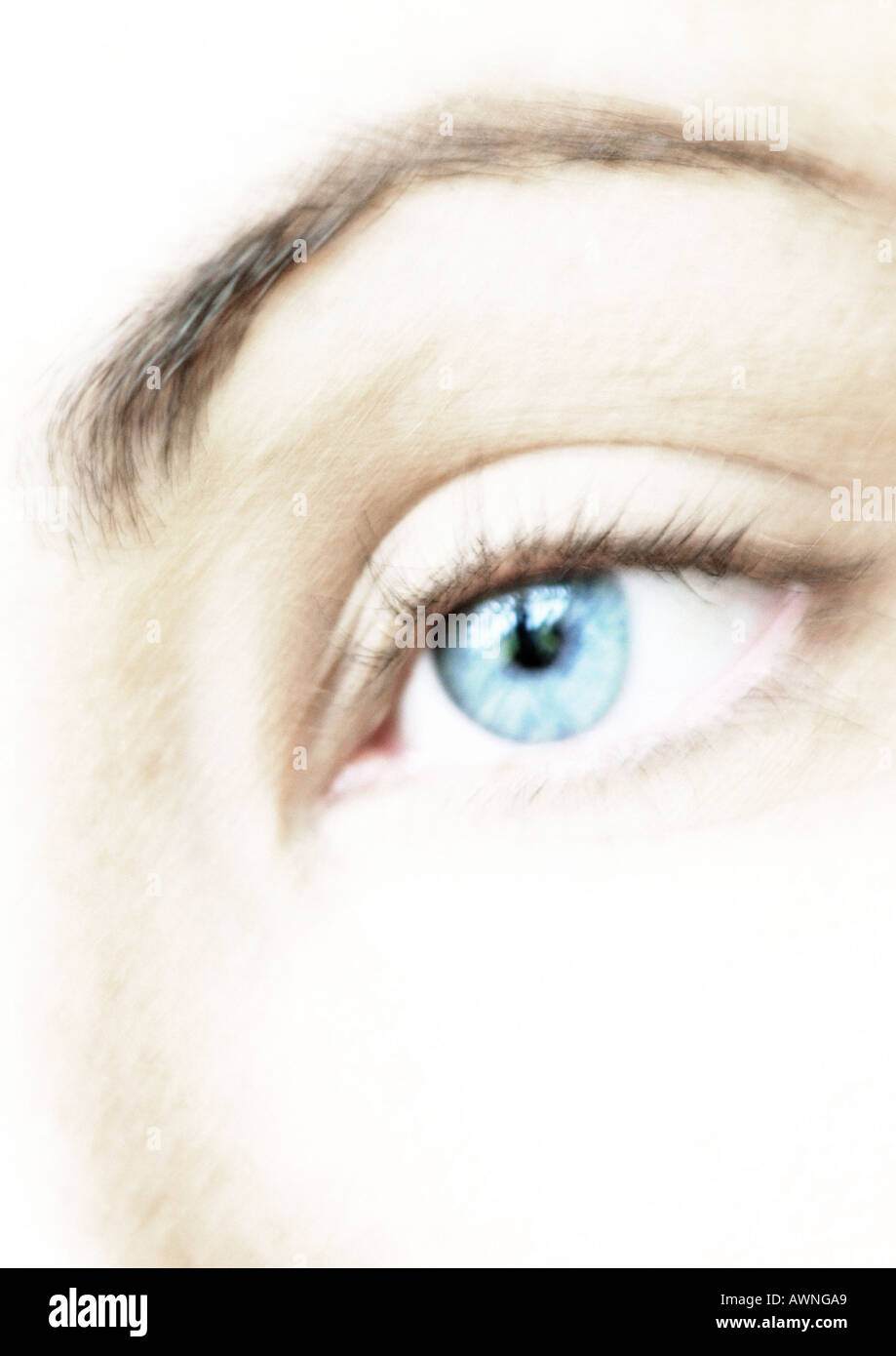Woman's blue eye, extreme close-up, blurred Stock Photo - Alamy