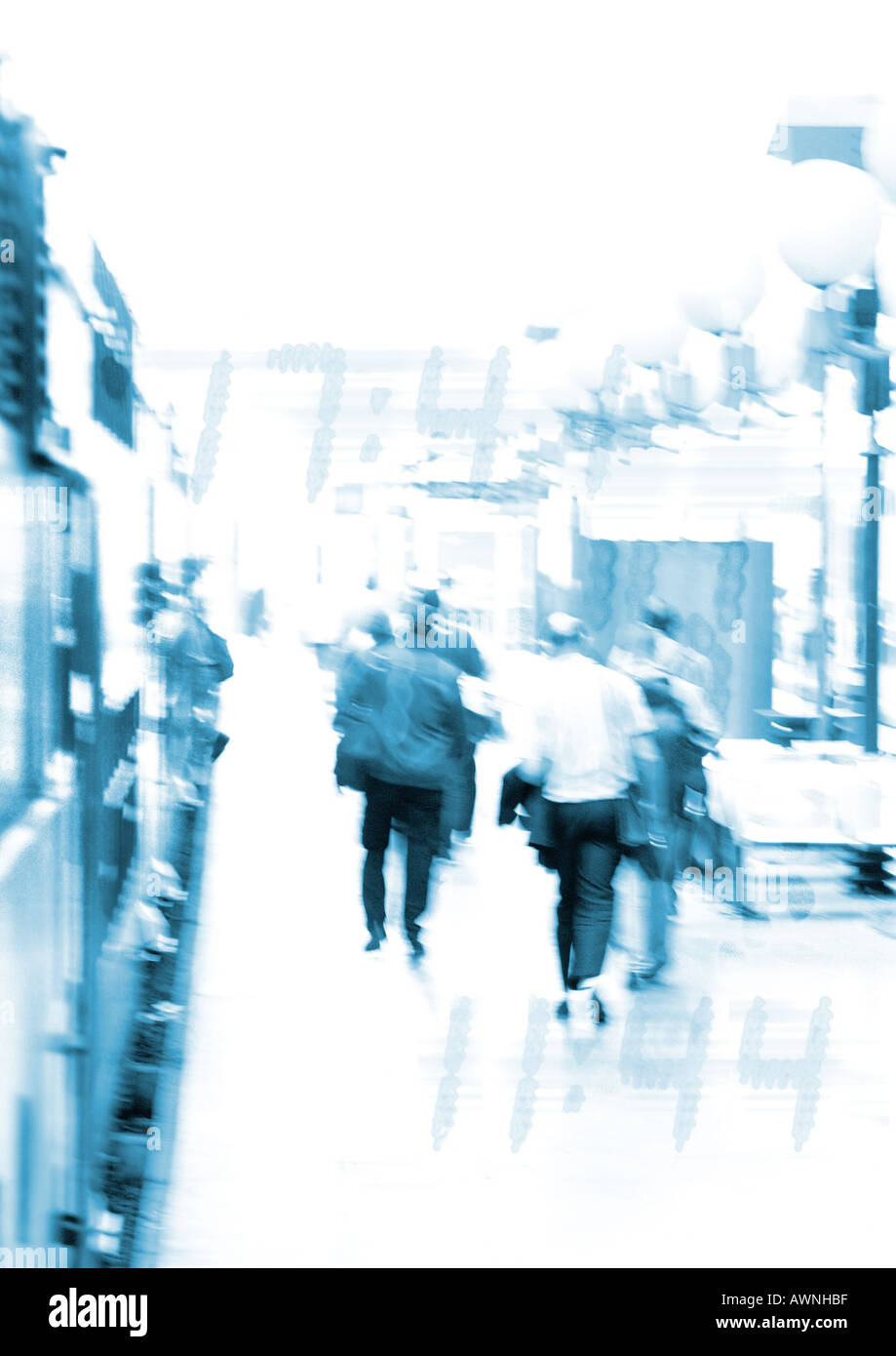 People walking with digital times superimposed Stock Photo - Alamy