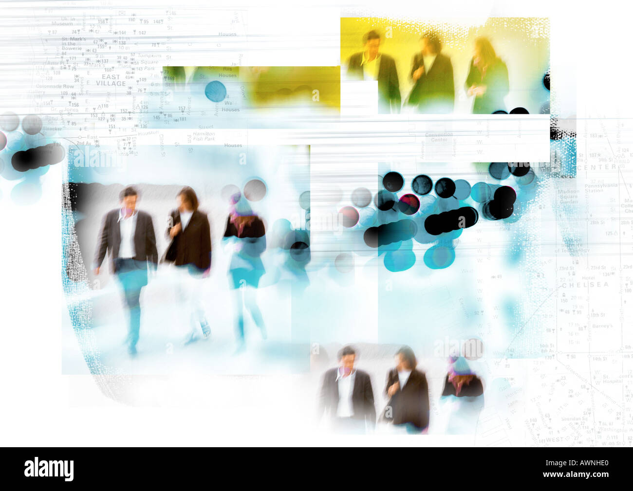 Multiple images of businesspeople walking, montage Stock Photo - Alamy