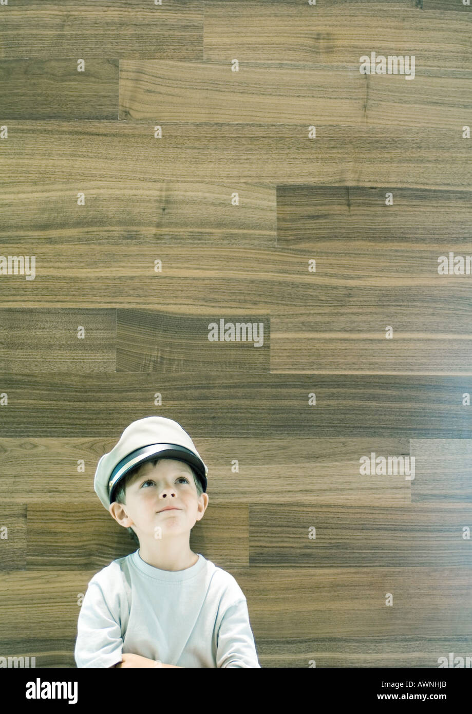 Boy wearing captain's hat Stock Photo - Alamy